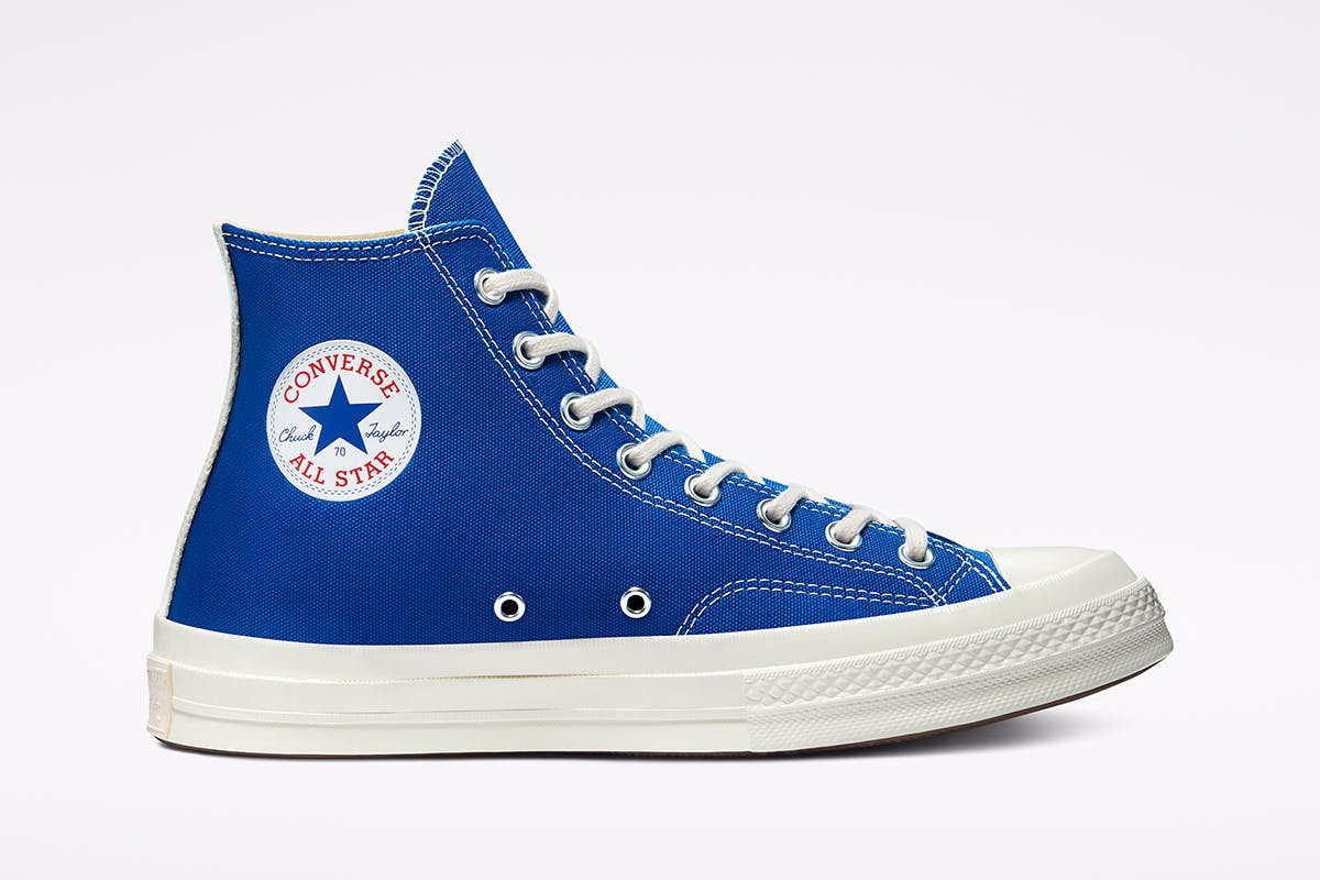 CdG PLAY x Converse Chuck 70 Blue & Gray: Images & Release Info