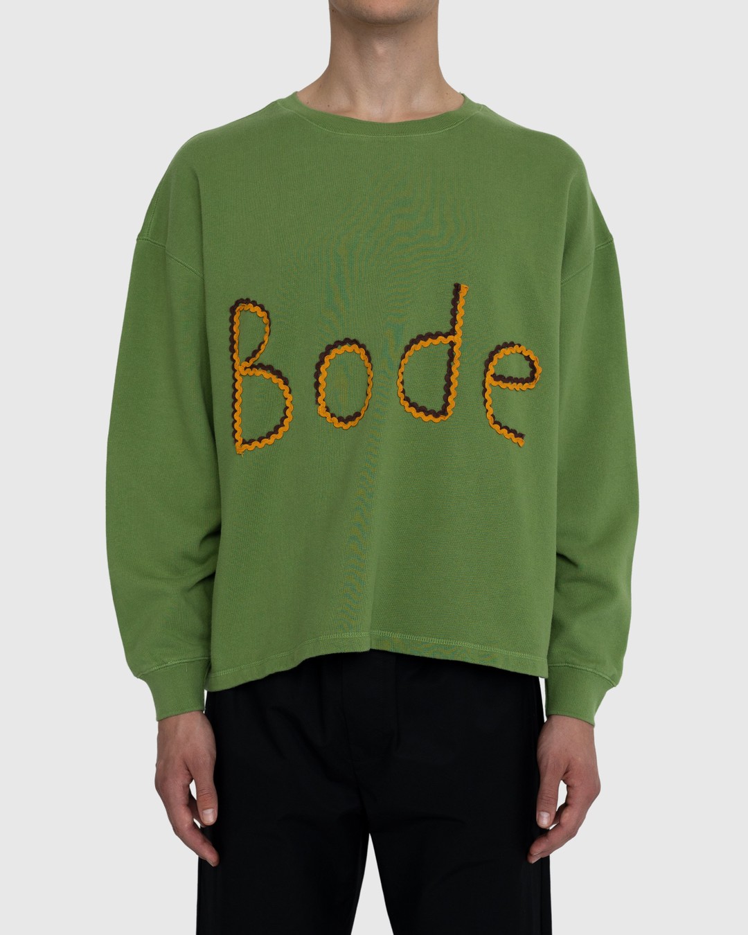 Bode – Rickrack Logo Crewneck Green | Highsnobiety Shop