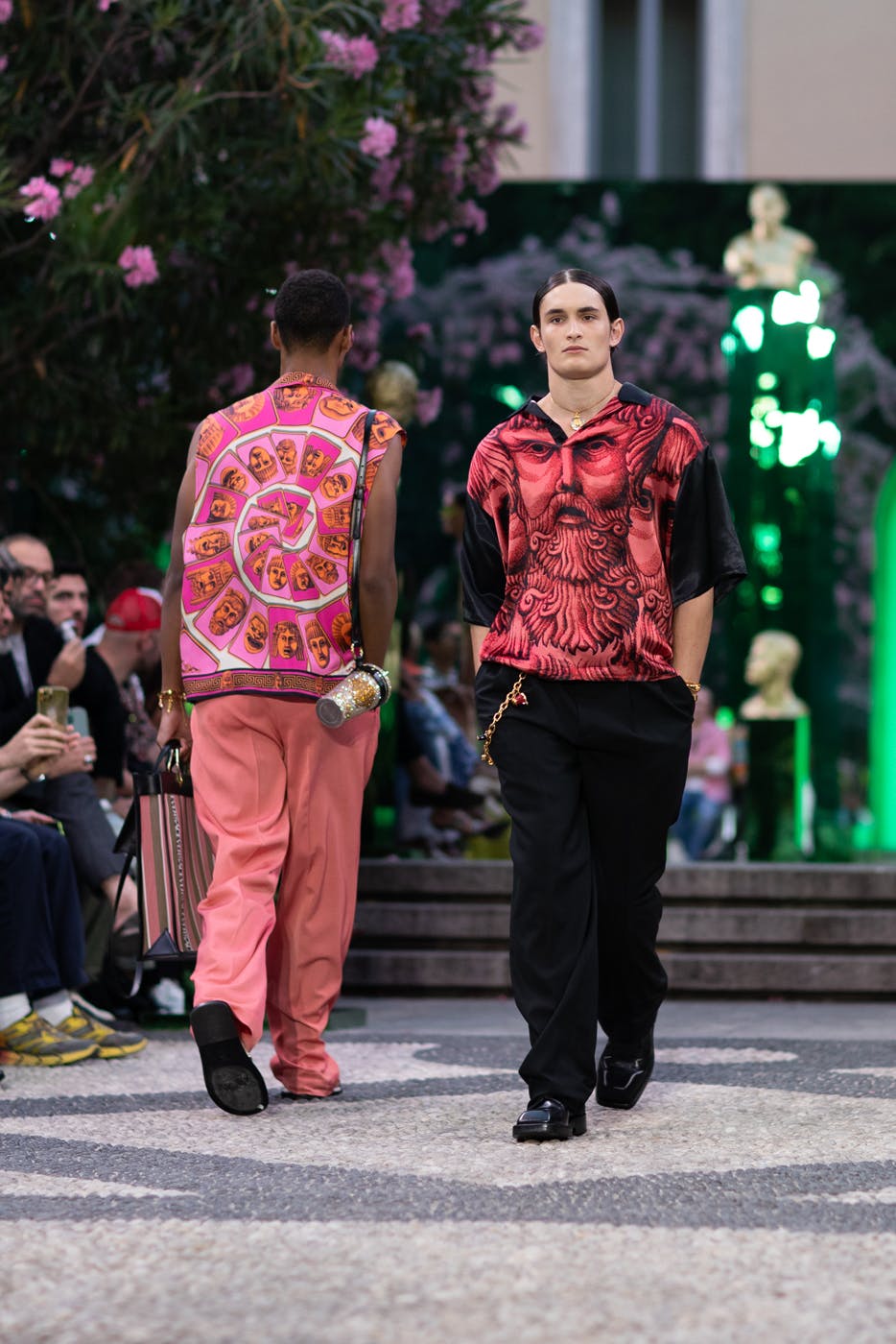 Versace SS23 Men's Collection Runway Show With Vase Accessories