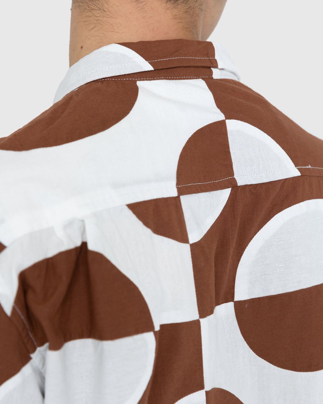 Bode – Duo Oval Patchwork Long-Sleeve Shirt Brown | Highsnobiety Shop