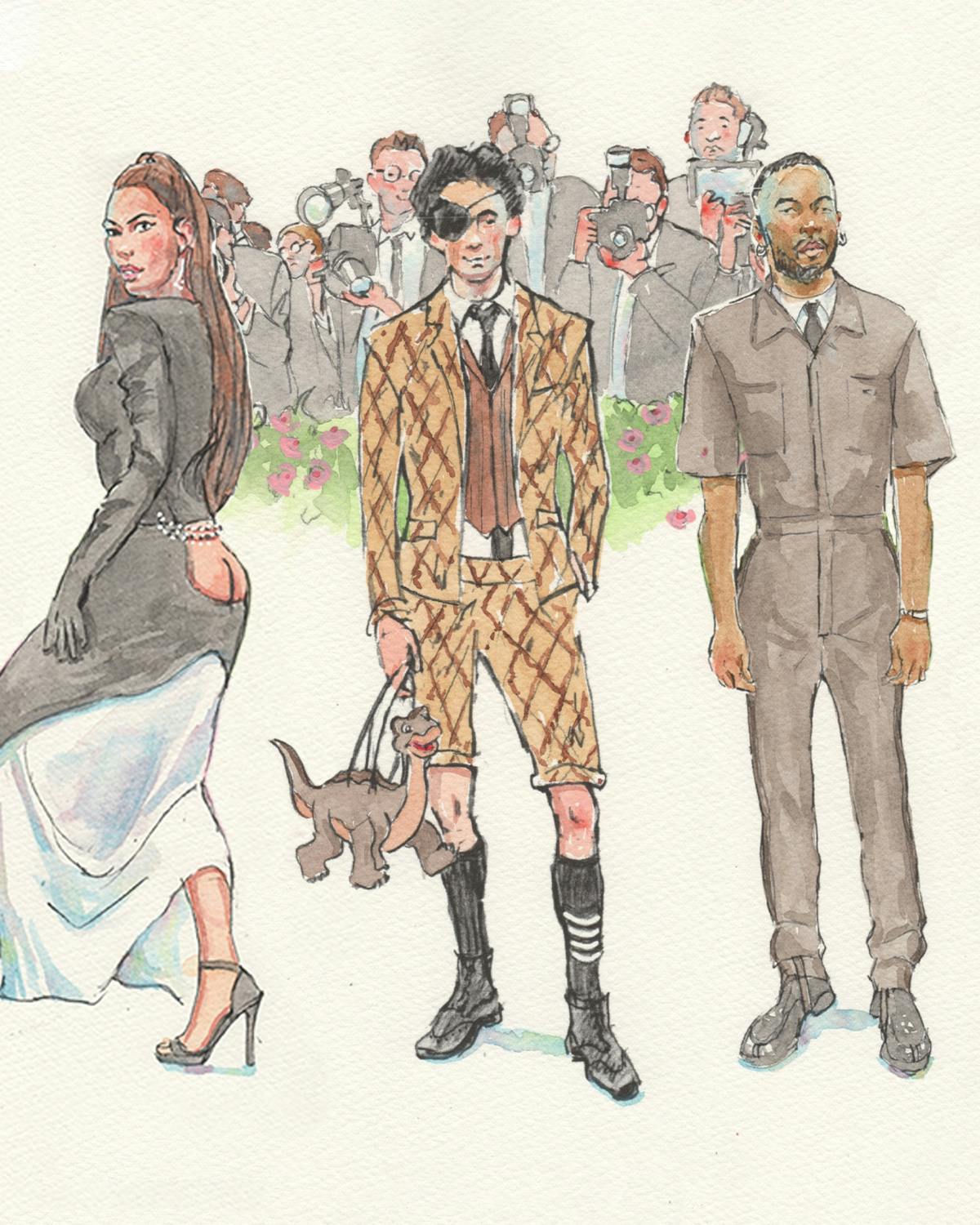 We Got a Courtroom Sketch Artist to Draw the 2020 Met Gala Fits