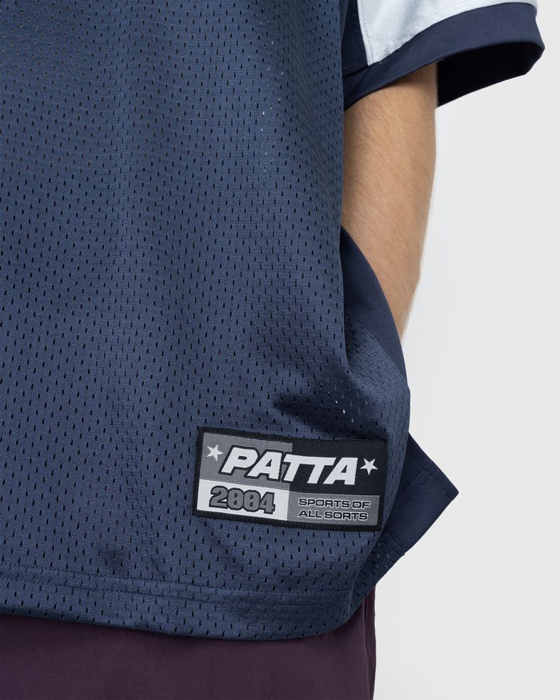 Patta – Respect Football Jersey Blue Nights/Pearl Blue | Highsnobiety Shop