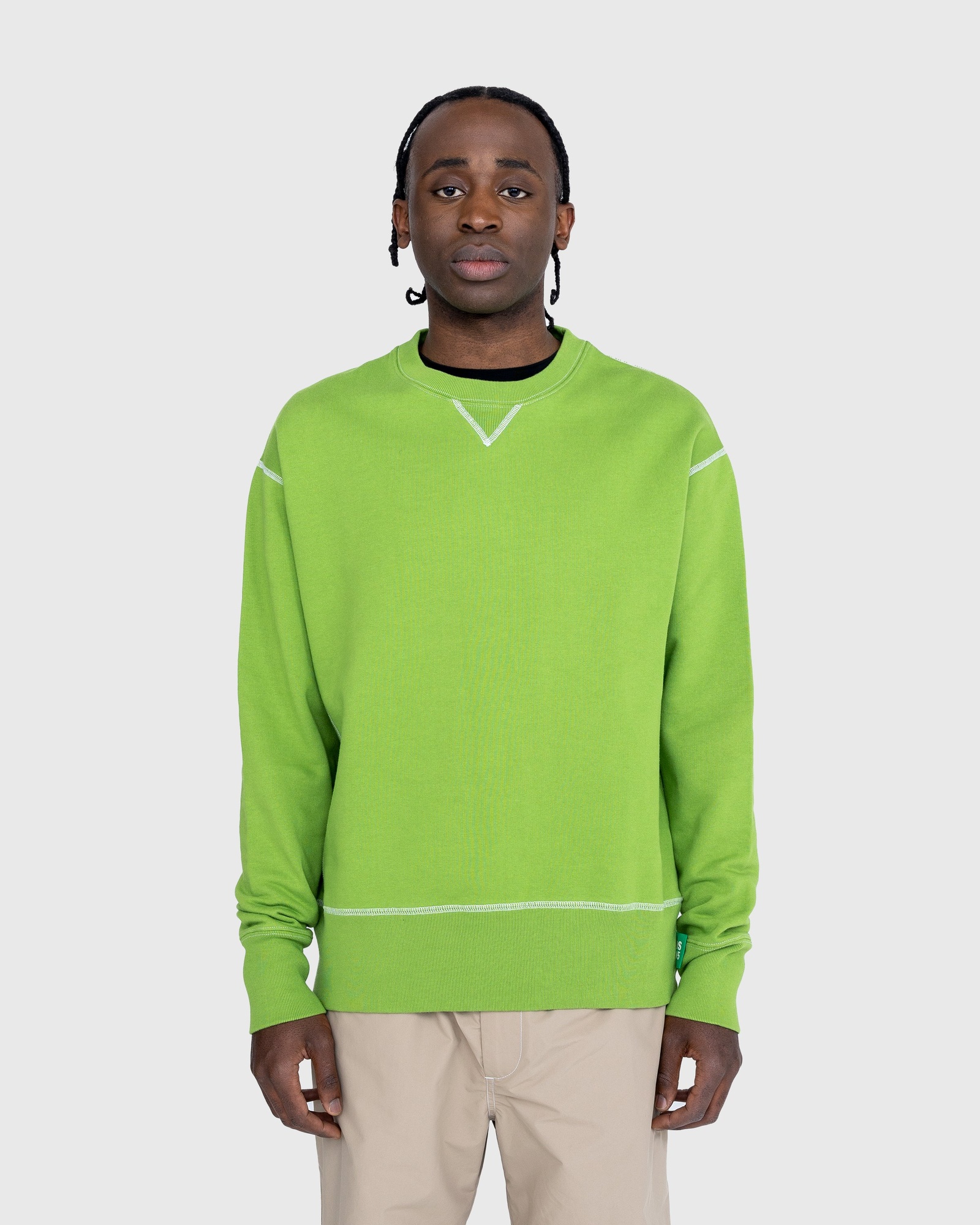Highsnobiety – Contrast Stitch Fleece Crew Green | Highsnobiety Shop