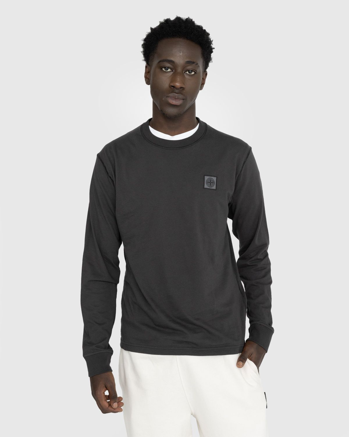 Stone Island – Fissato Longsleeve T-Shirt Charcoal | Highsnobiety Shop