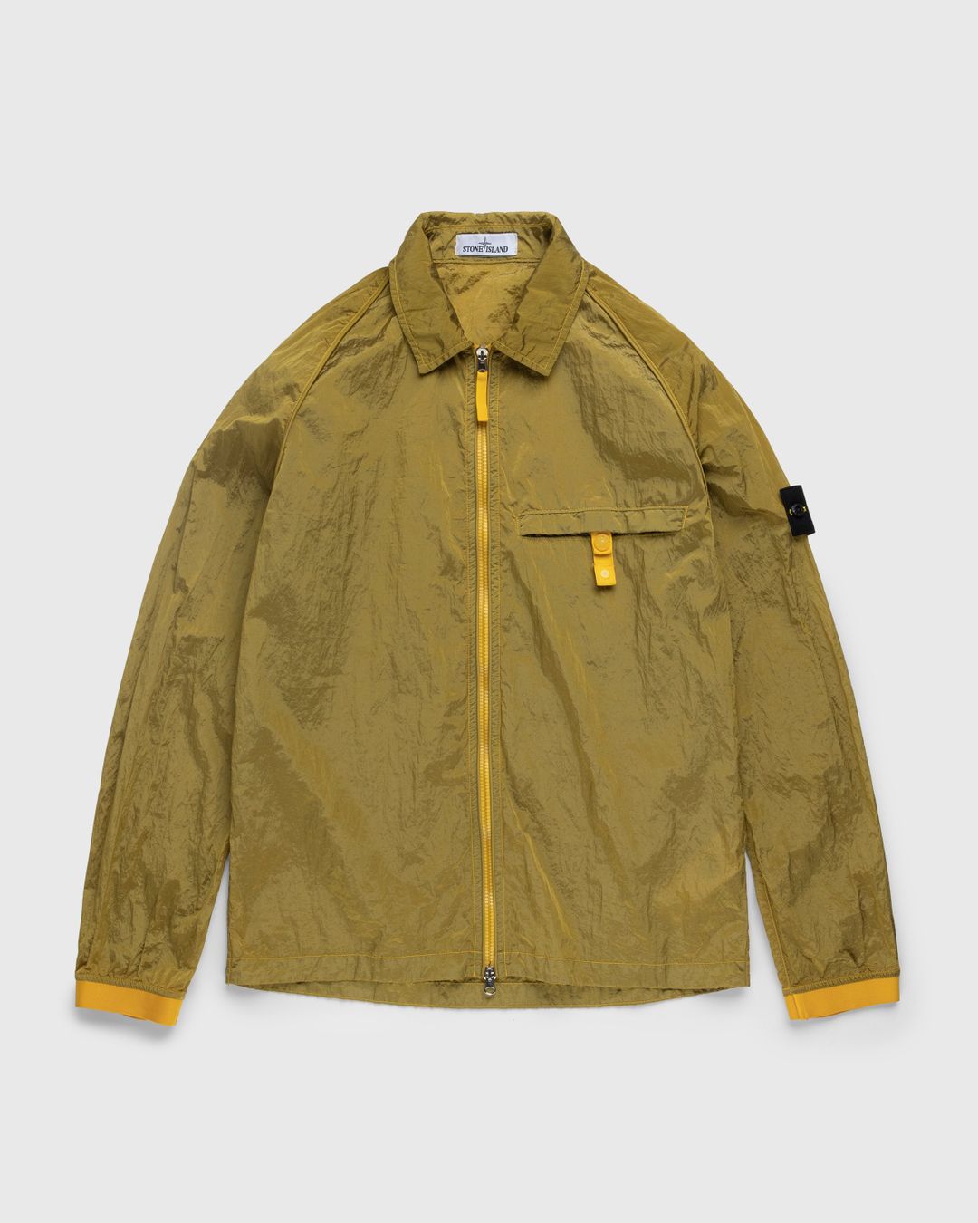 Stone Island – 12321 Garment-Dyed Nylon Metal Overshirt Yellow ...