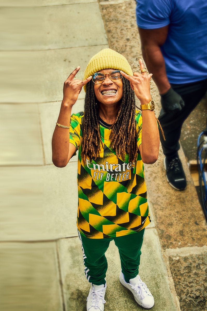 Koffee Wears Arsenal's Jamaica Kit at Notting Hill Carnival